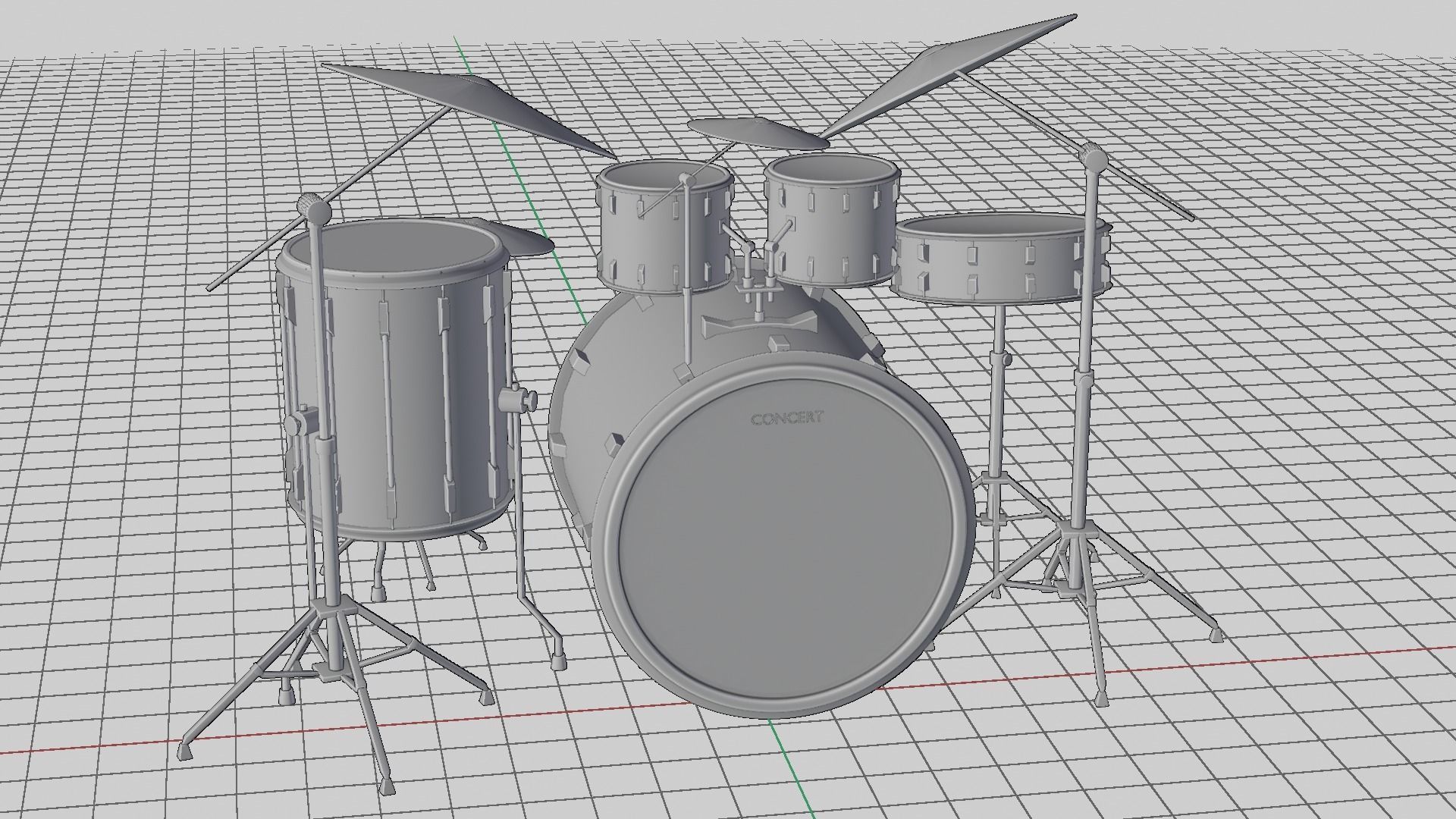 Drum set 3D model | CGTrader