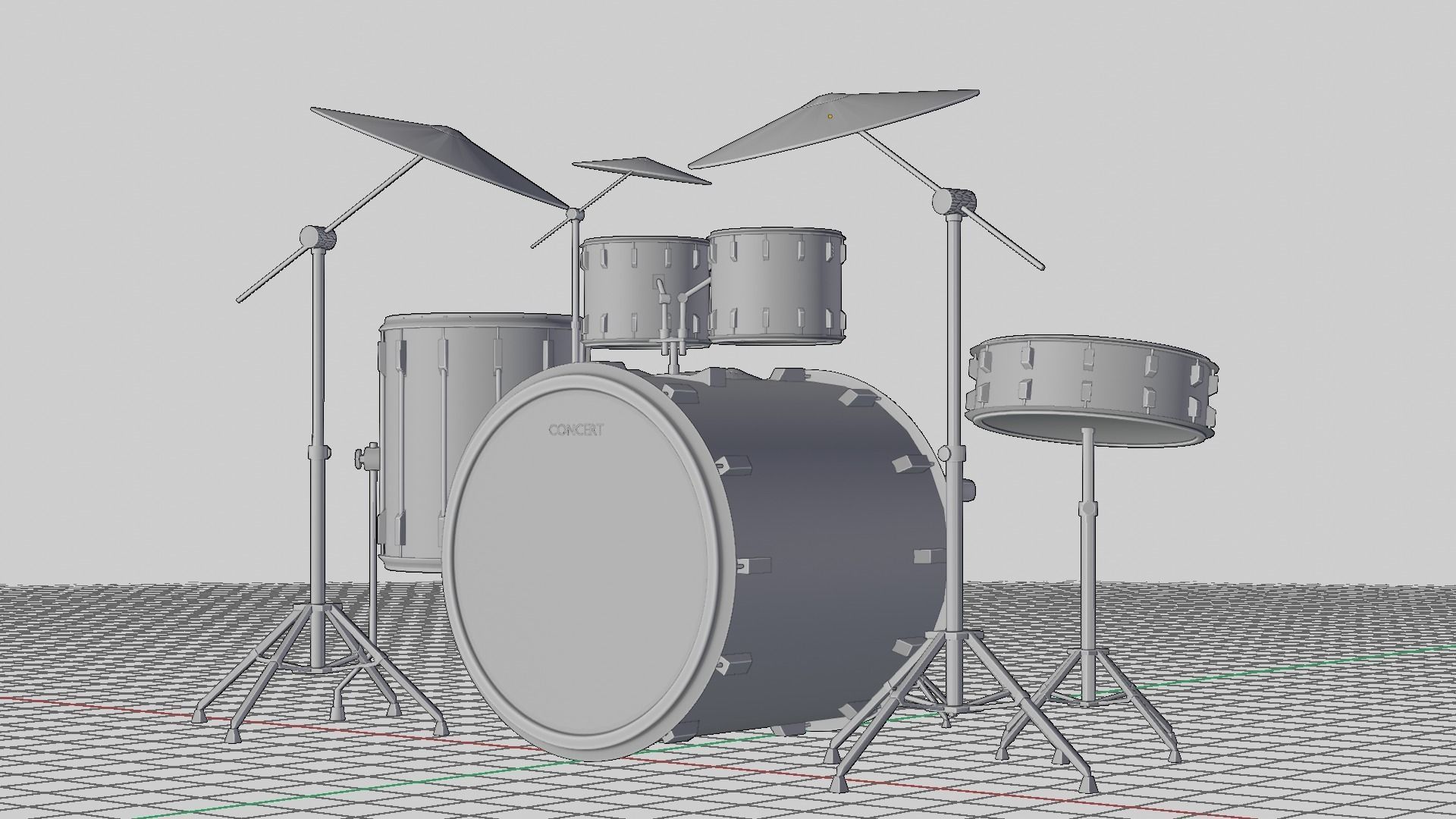 Drum set 3D model | CGTrader