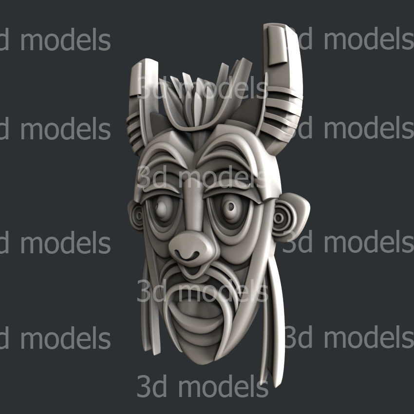 3d STL models for CNC or 3d printer totem mask P467 3D model | CGTrader
