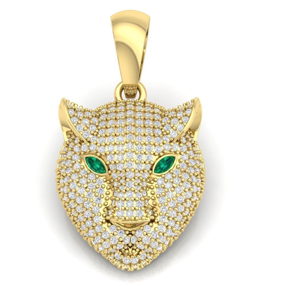 Head panther pandent jewelry 3D model 3D printable | CGTrader