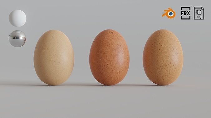 Eggs type 01 - 3 variants 3D model | CGTrader