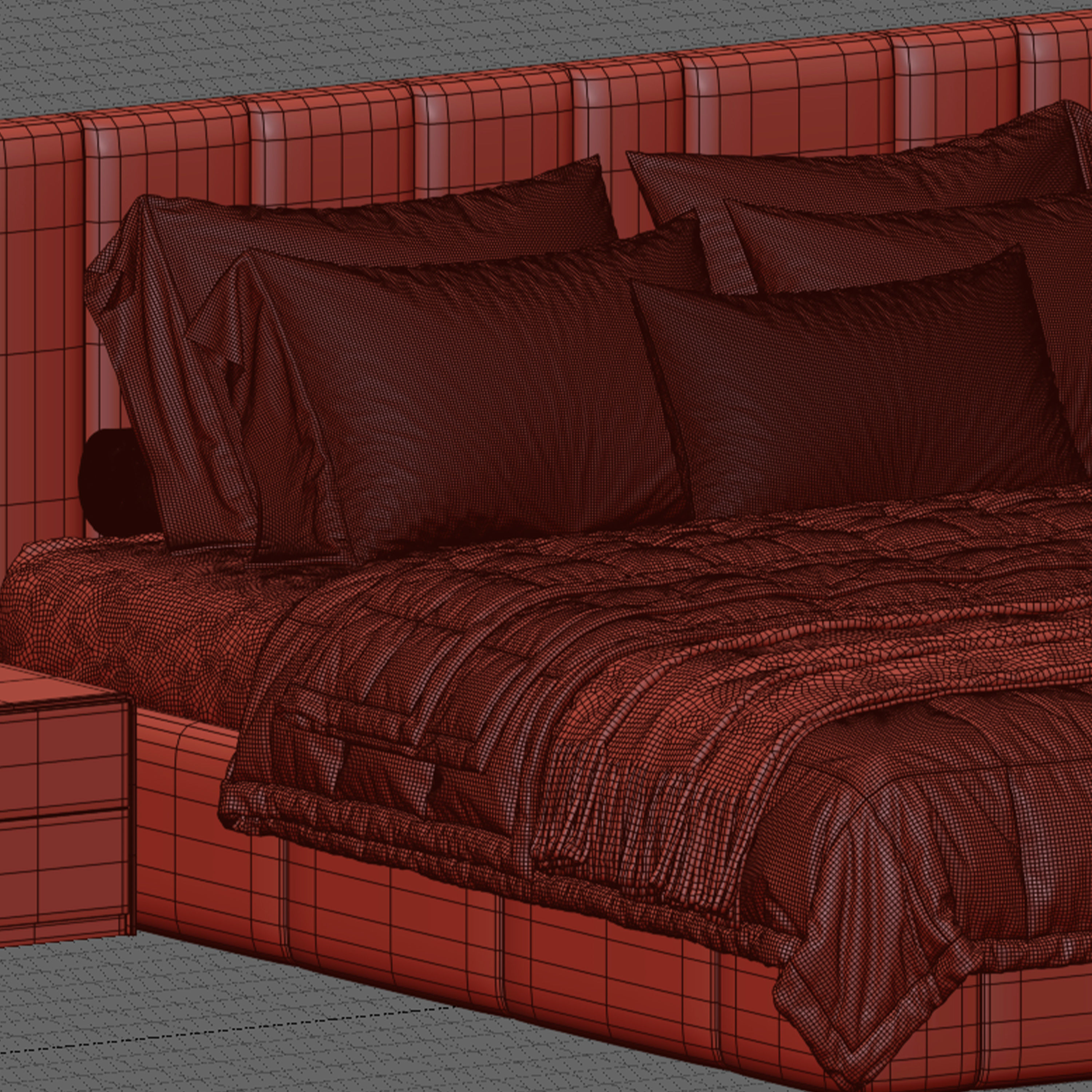 Java gray bed 3D model | CGTrader