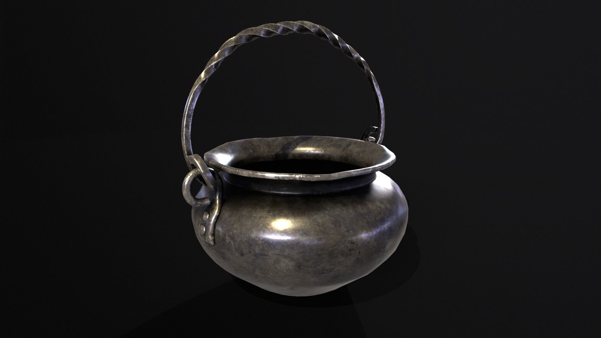 3D model Medieval Iron Cauldron VR / AR / low-poly | CGTrader
