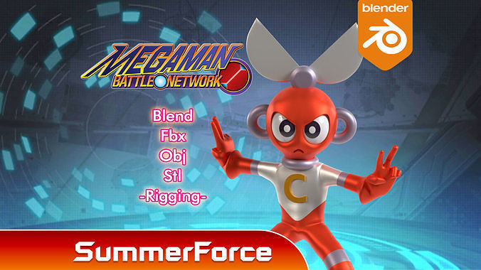 Cutman - Megaman EXE 3D model rigged | CGTrader