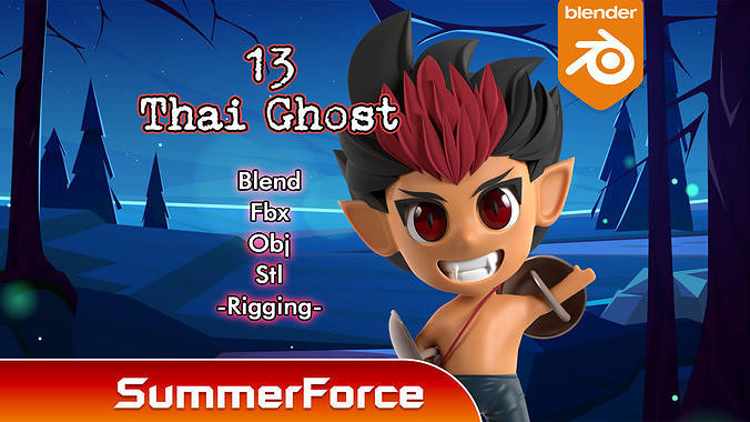 Krahang - 13 Thai Ghost 3D model rigged | CGTrader