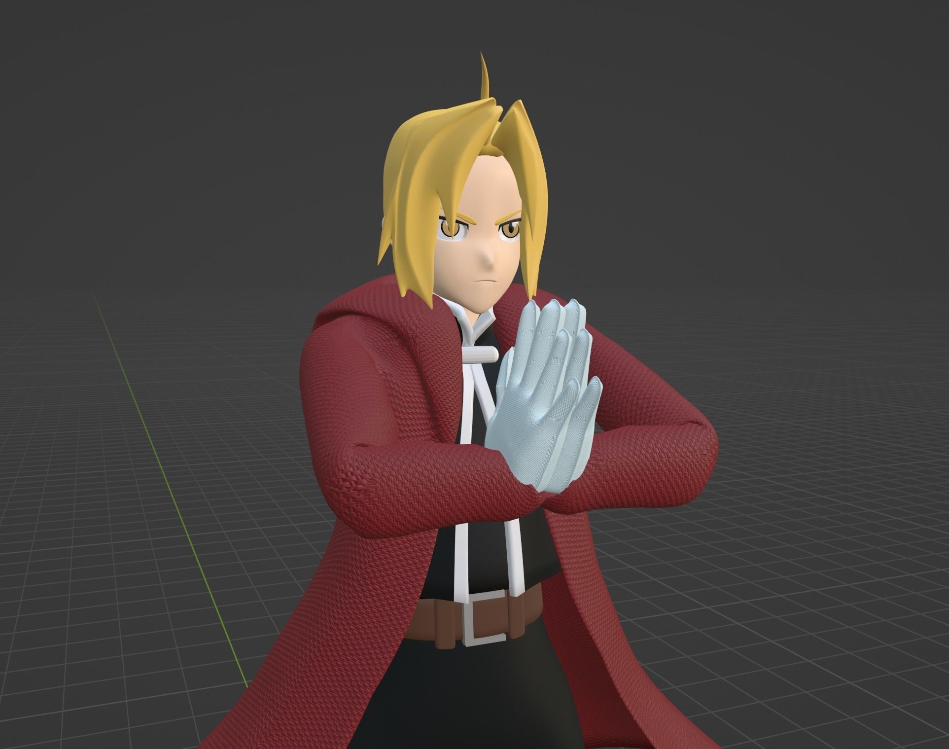 Edword Elric - Fullmetal Alchemist 3D model rigged | CGTrader