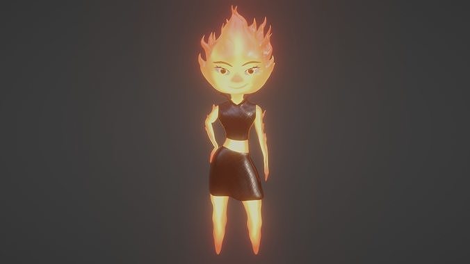 3D model Ember Lumen Pixar Elemental Rigged Animation and Game Ready VR ...
