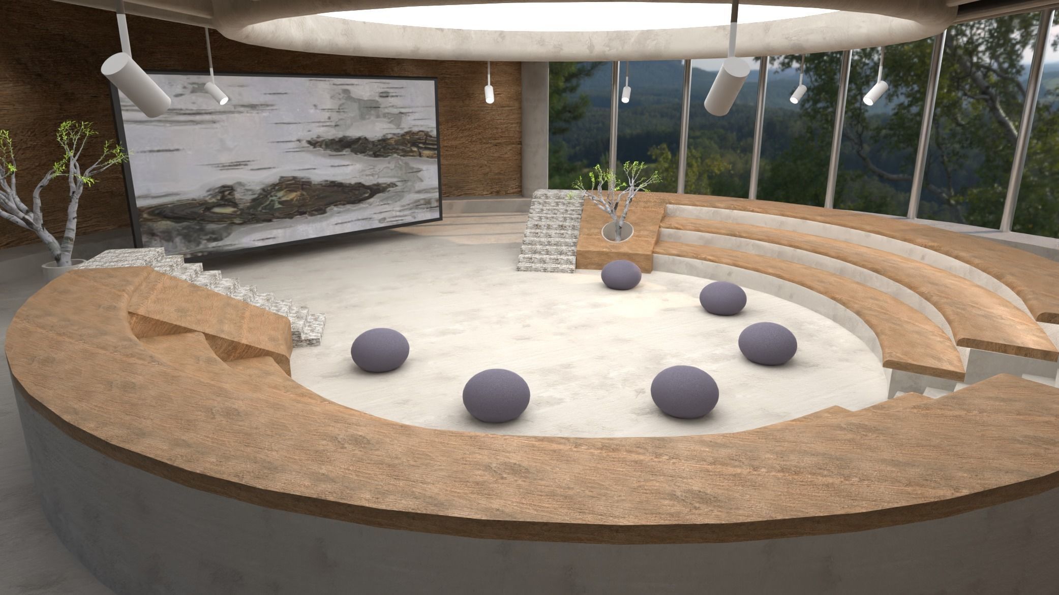Circular Lobby Conference Room 3D model | CGTrader