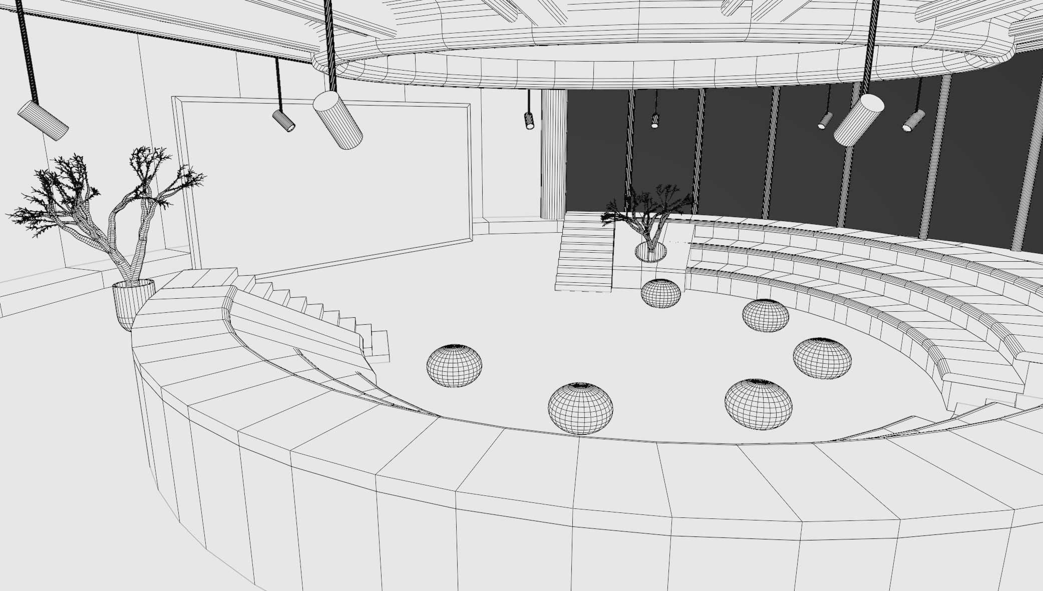Circular Lobby Conference Room 3D model | CGTrader
