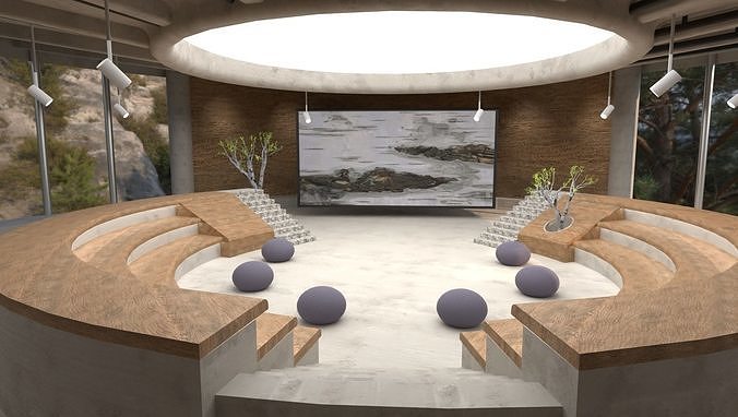 Circular Lobby Conference Room 3D model | CGTrader
