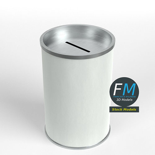 Cylindrical money box 3D model | CGTrader