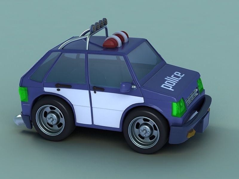 Super Cartoon police car toy police animated police car 3D model | CGTrader
