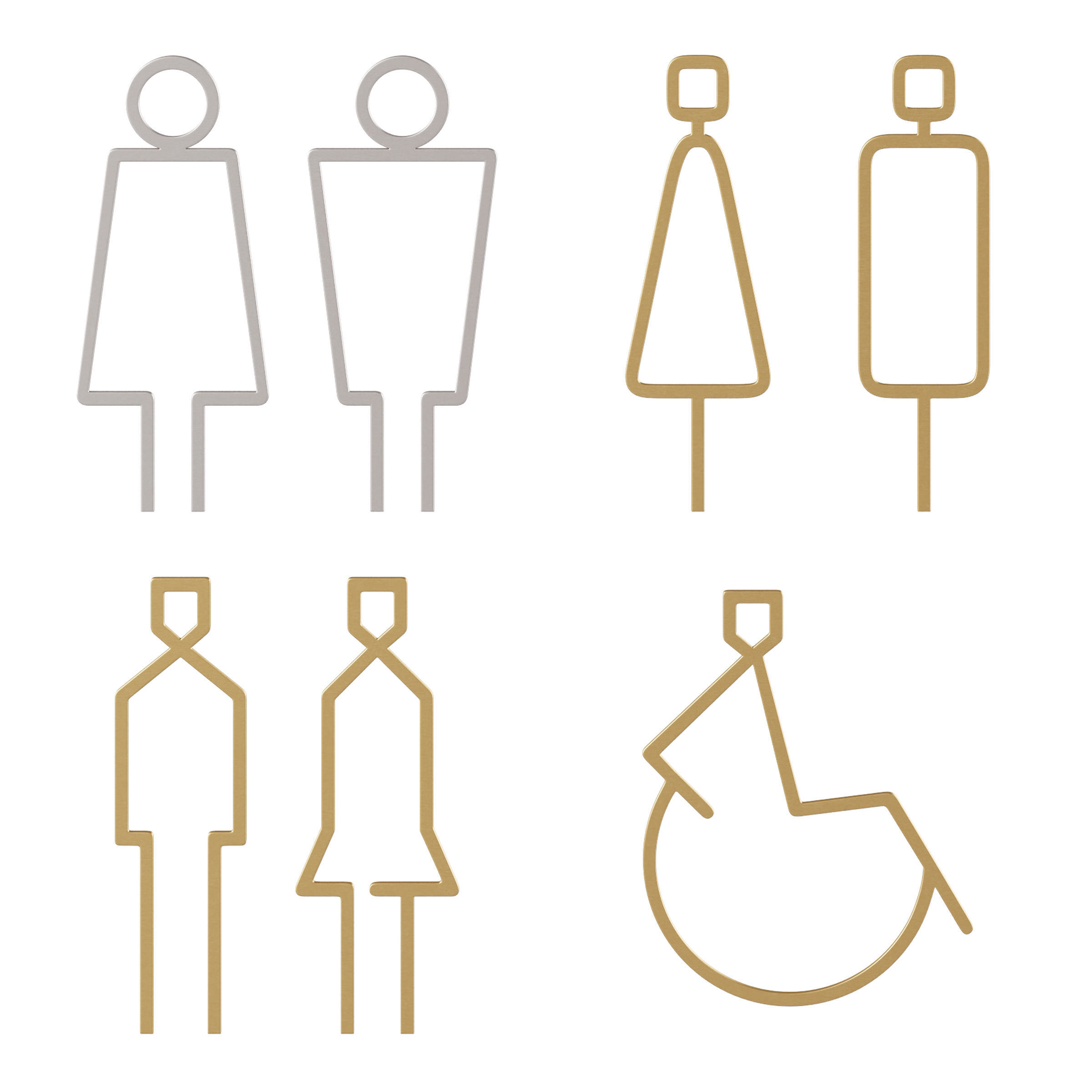 Restroom Directional Door Signs 4 3D model | CGTrader