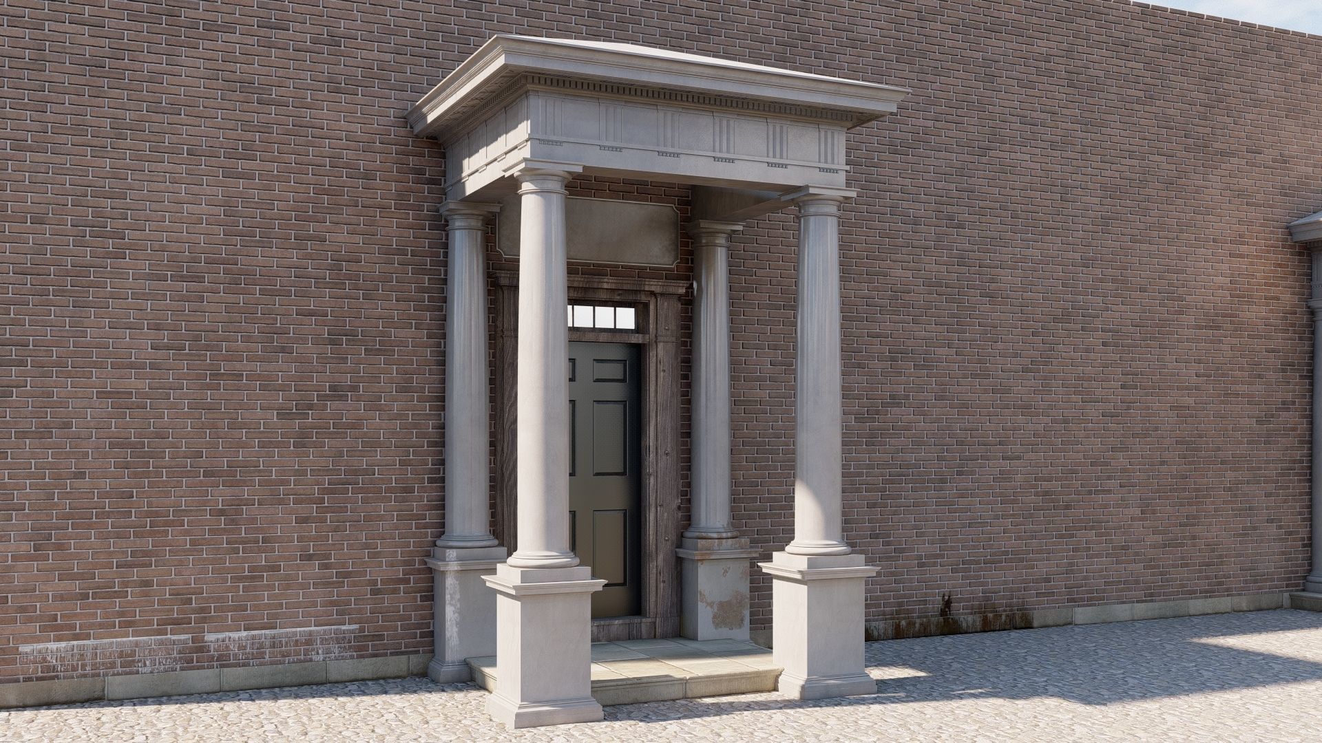 Portico Entrance Porch Door Surround with Doric Column 3D model | CGTrader