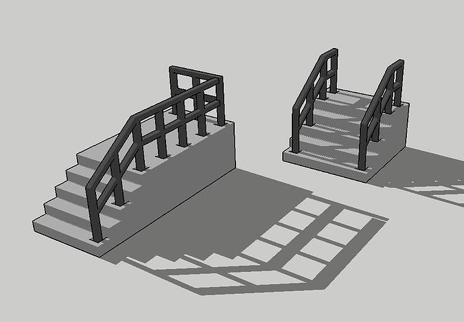 Building Entrance Stairs 2pcs by Outland Models 3D Printable 3D model ...