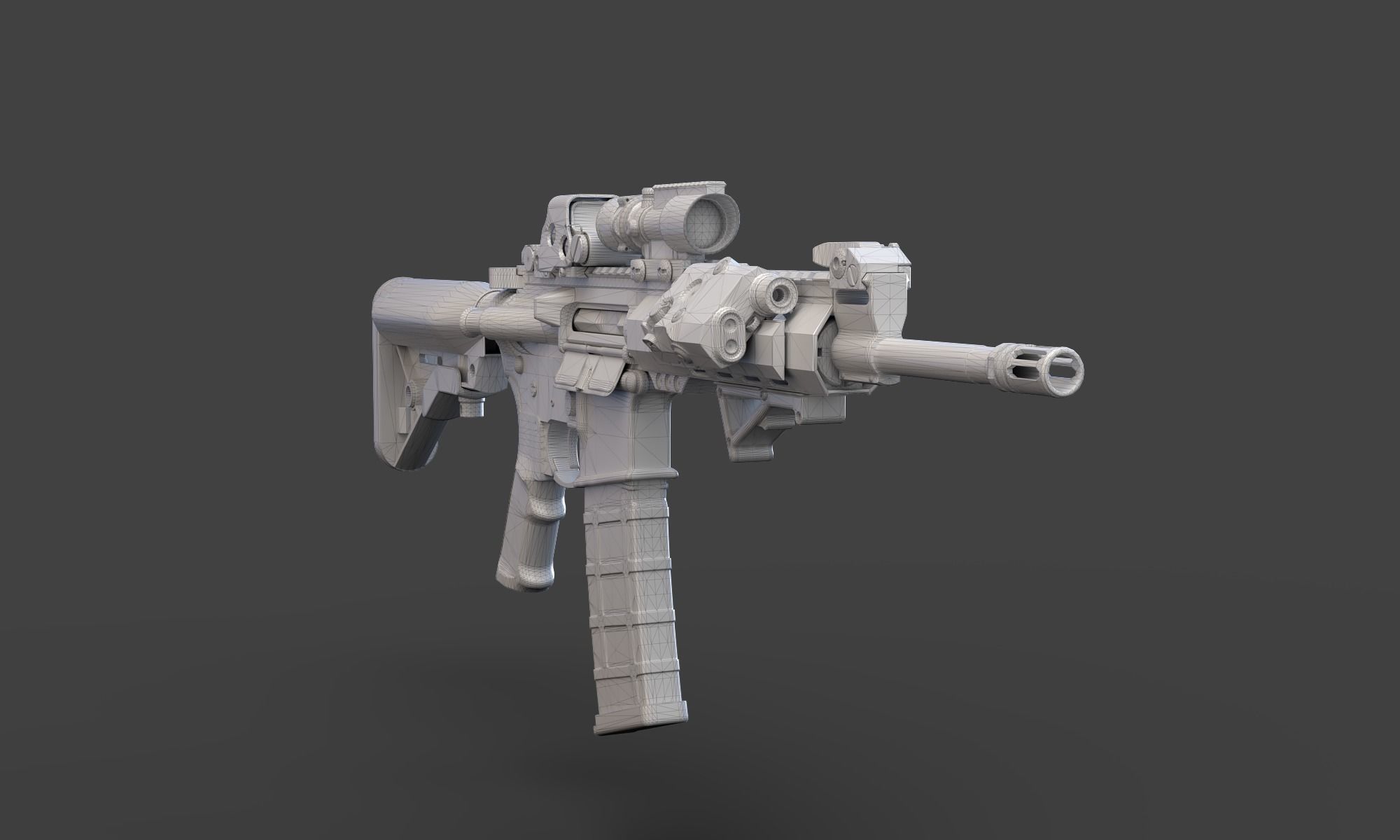 Low Poly Rifle with Parts 3D model | CGTrader