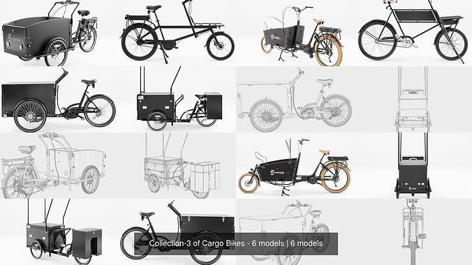 Collection-3 of Cargo Bikes - 6 models VR / AR / low-poly | CGTrader
