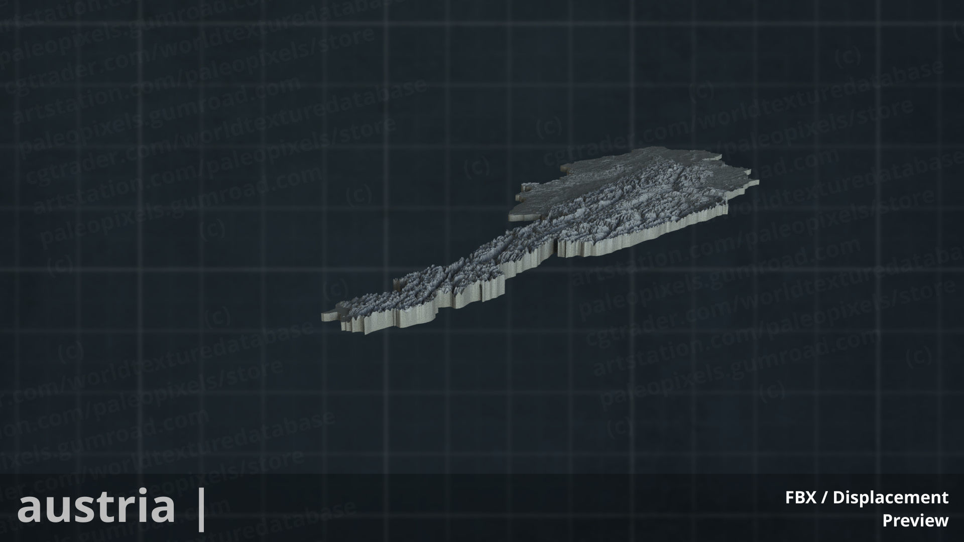 Austria FBX 3D printable mesh High resolution Maps and masks 3D model ...