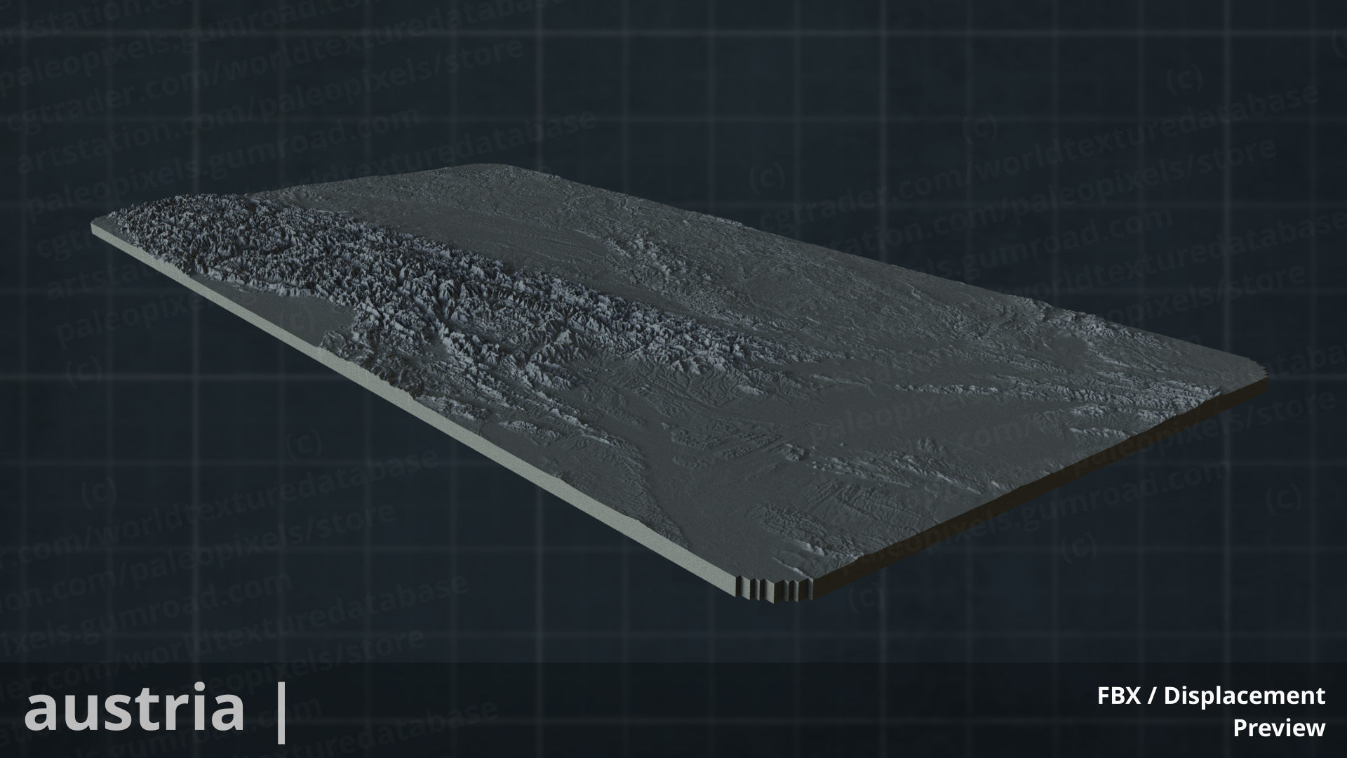 Austria FBX 3D printable mesh High resolution Maps and masks 3D model ...