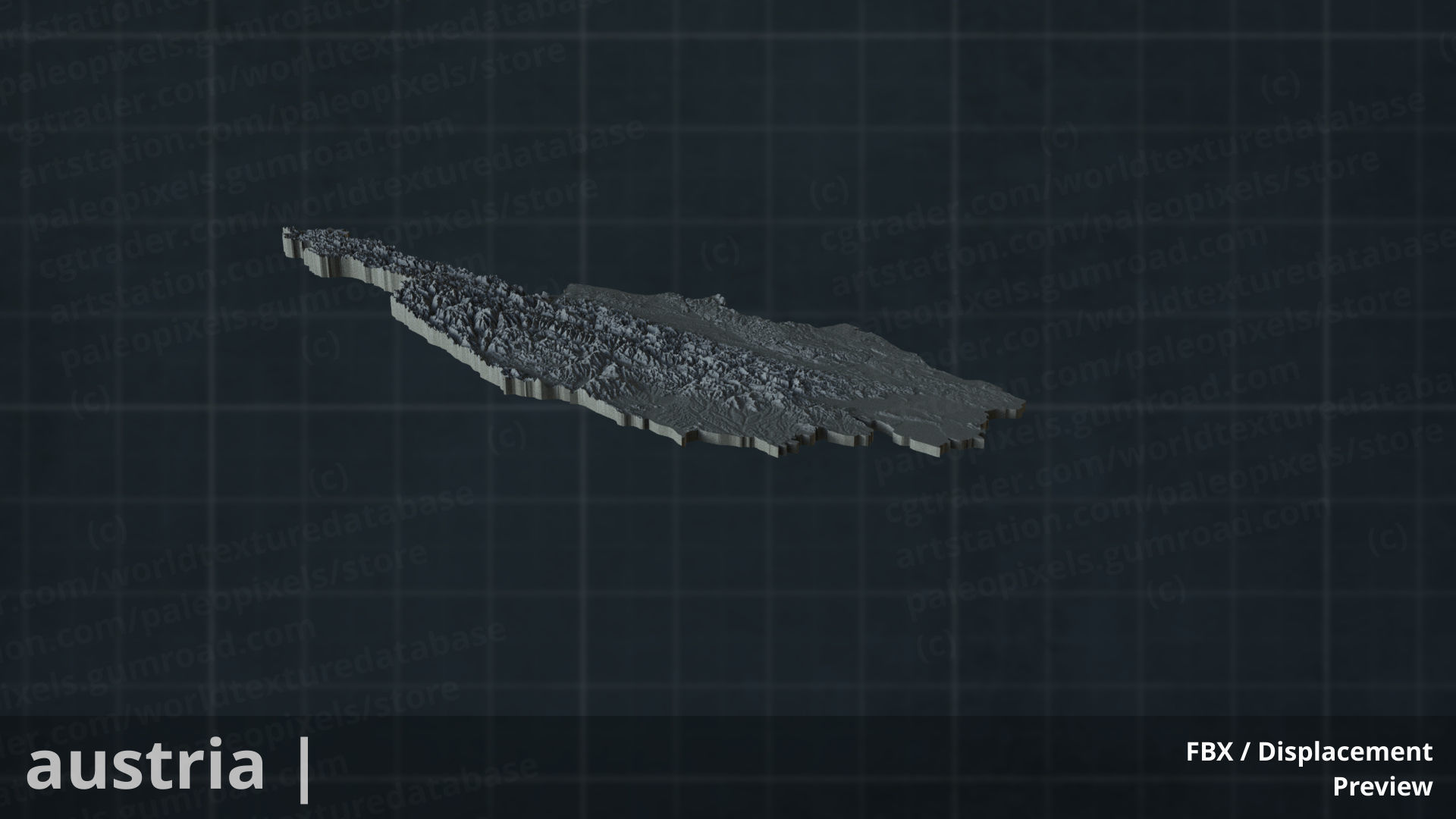 Austria FBX 3D printable mesh High resolution Maps and masks 3D model ...