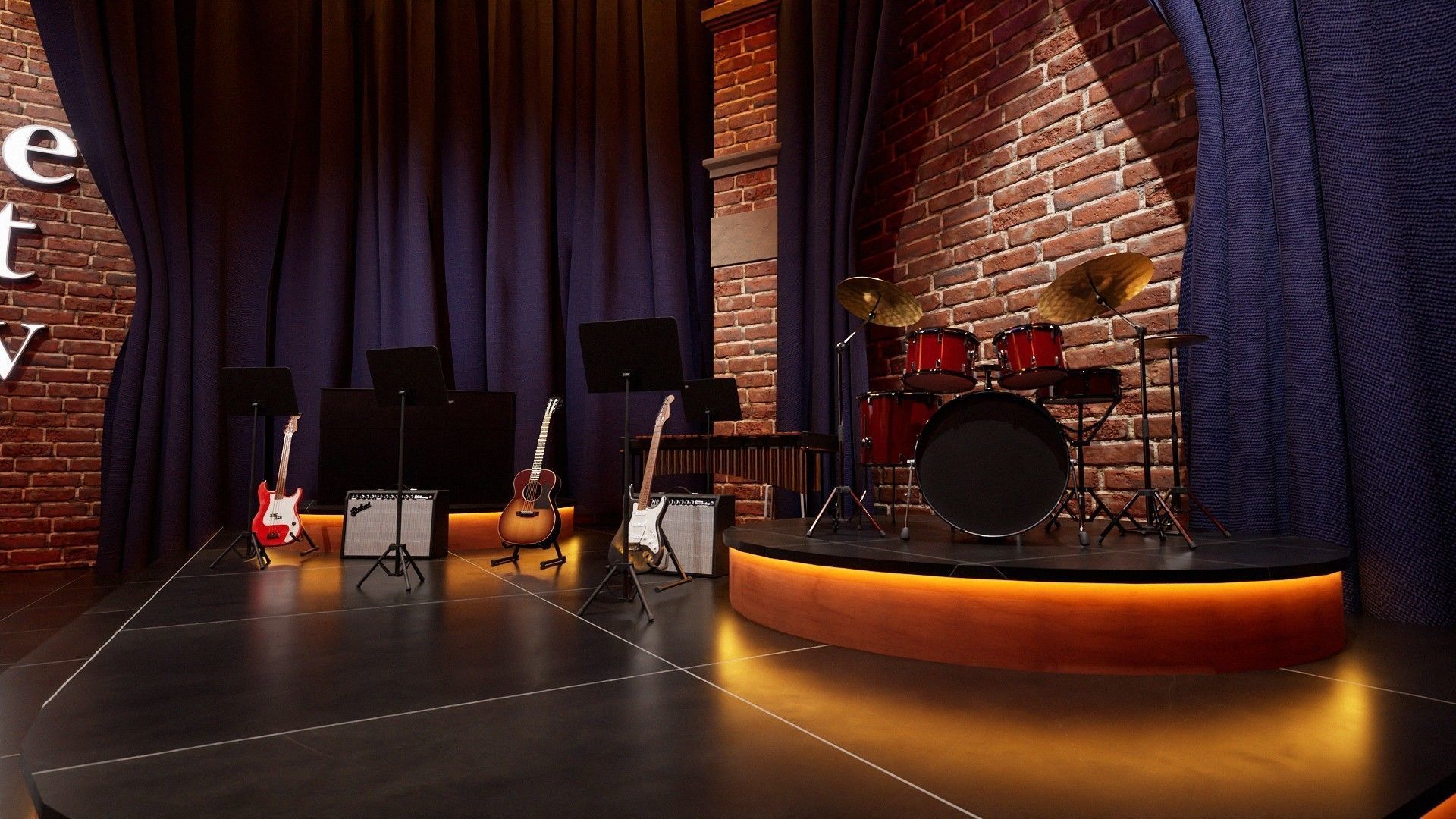 3D model Talk Show Set VR / AR / low-poly | CGTrader