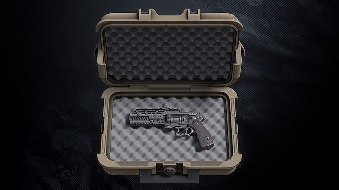 3D model RV-32 Revolver With Hands And Weapon Case VR / AR / low-poly ...