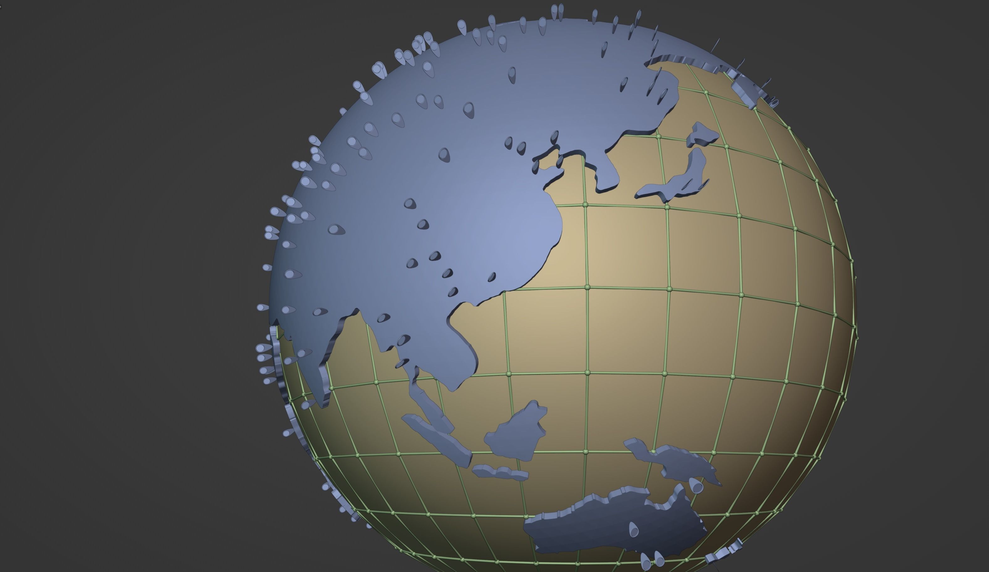 3D model Earth Globe and Animated with Locations bars VR / AR / low ...