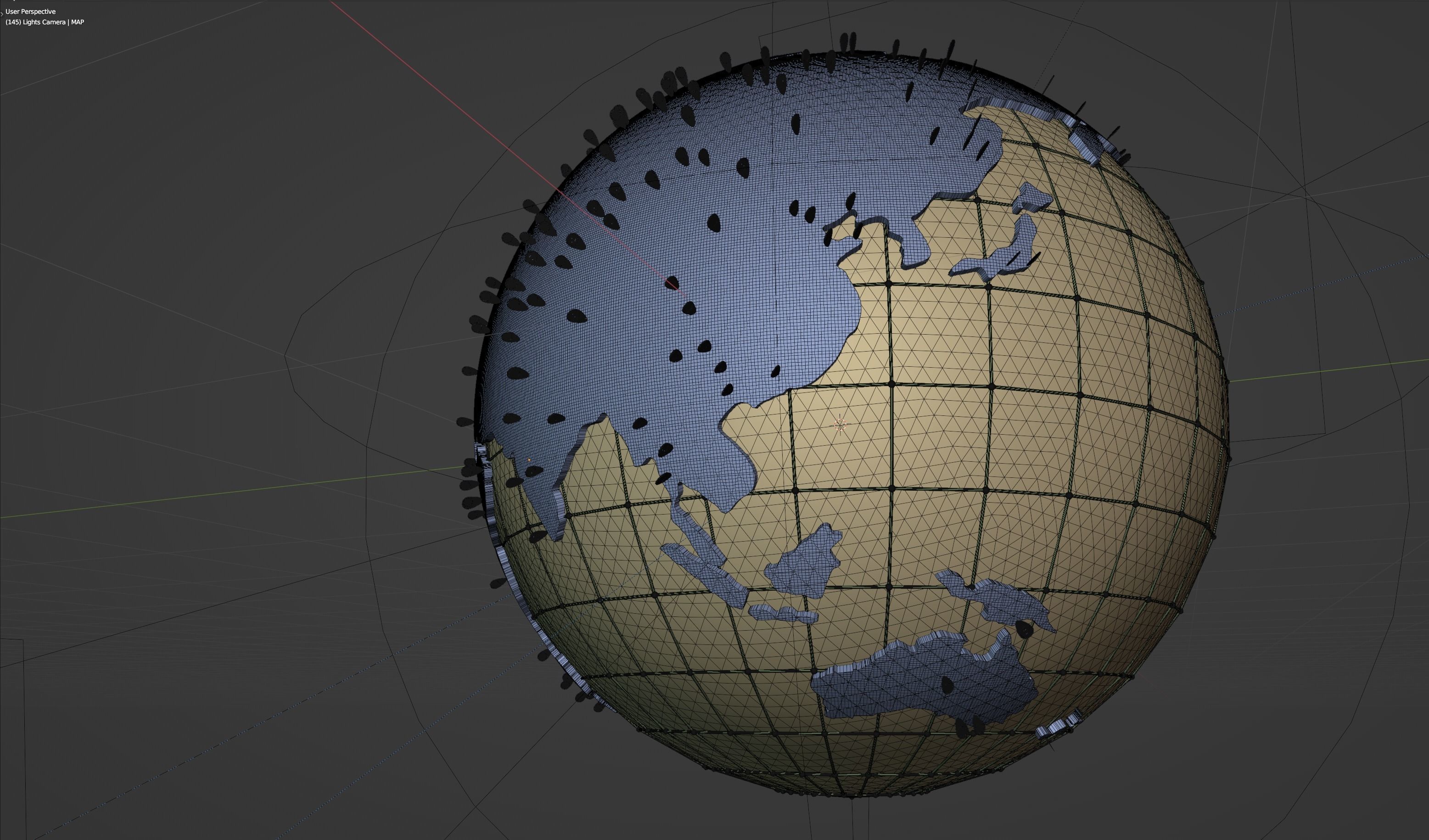 3D model Earth Globe and Animated with Locations bars VR / AR / low ...