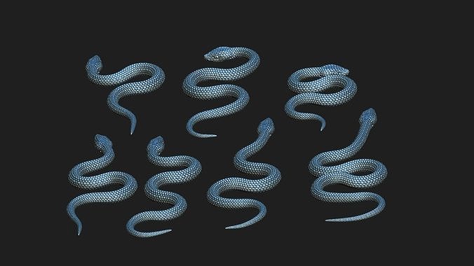 several snakes 3D model 3D printable | CGTrader