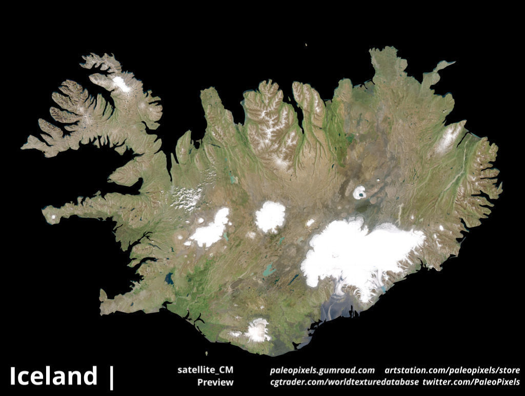Iceland Satellite High resolution Maps and masks Texture | CGTrader