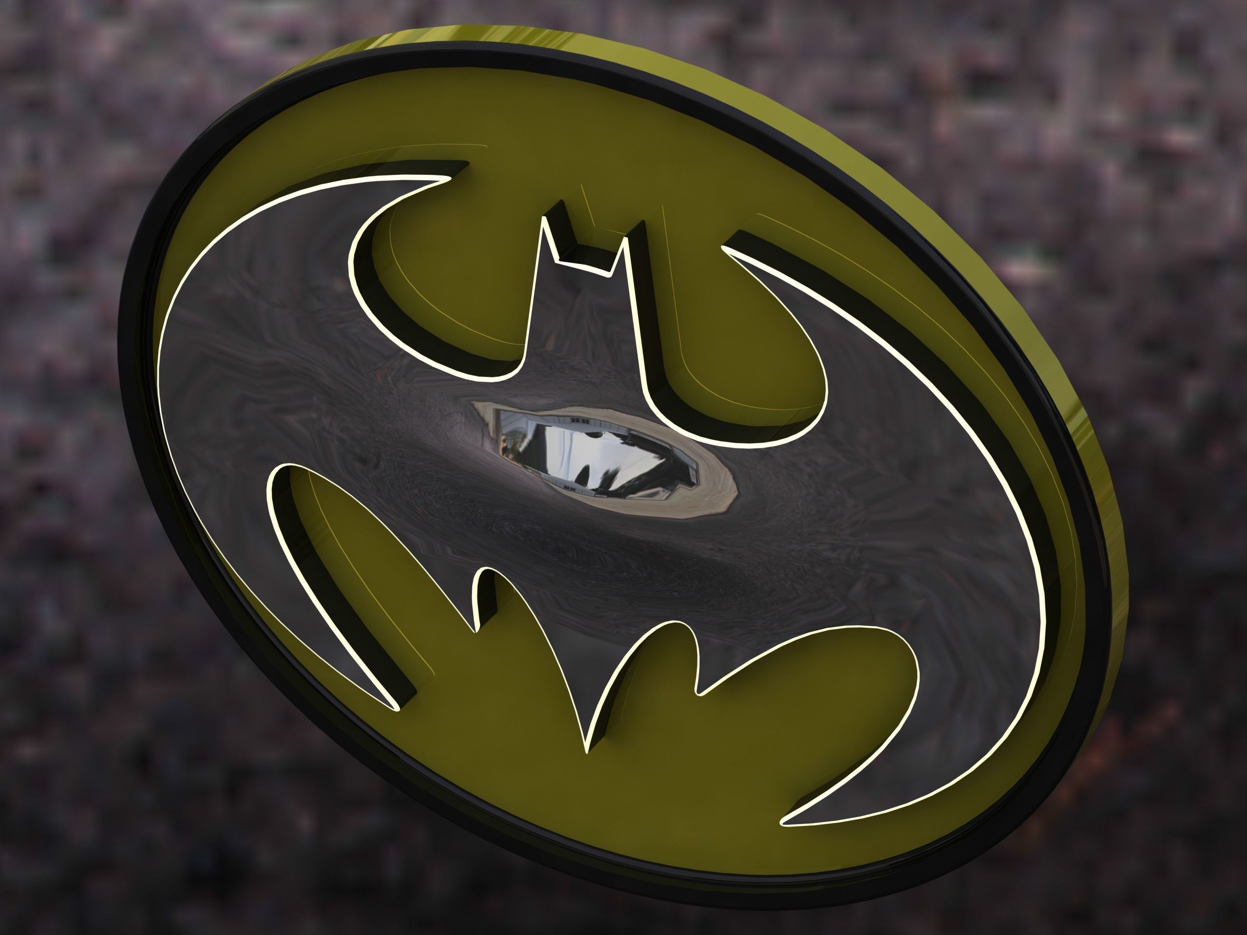 Domed Batman Badge 3D model 3D printable | CGTrader