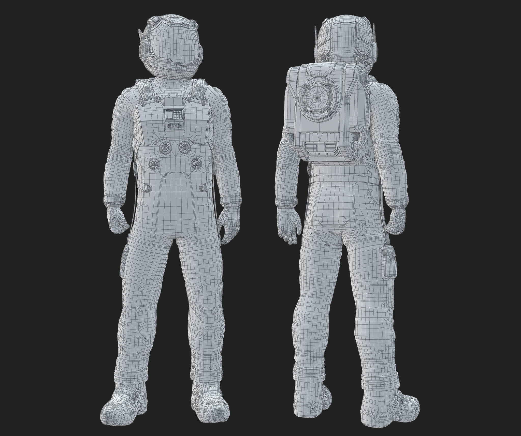 3D model Sci-Fi Astronaut Low-Poly Game Character VR / AR / low-poly ...