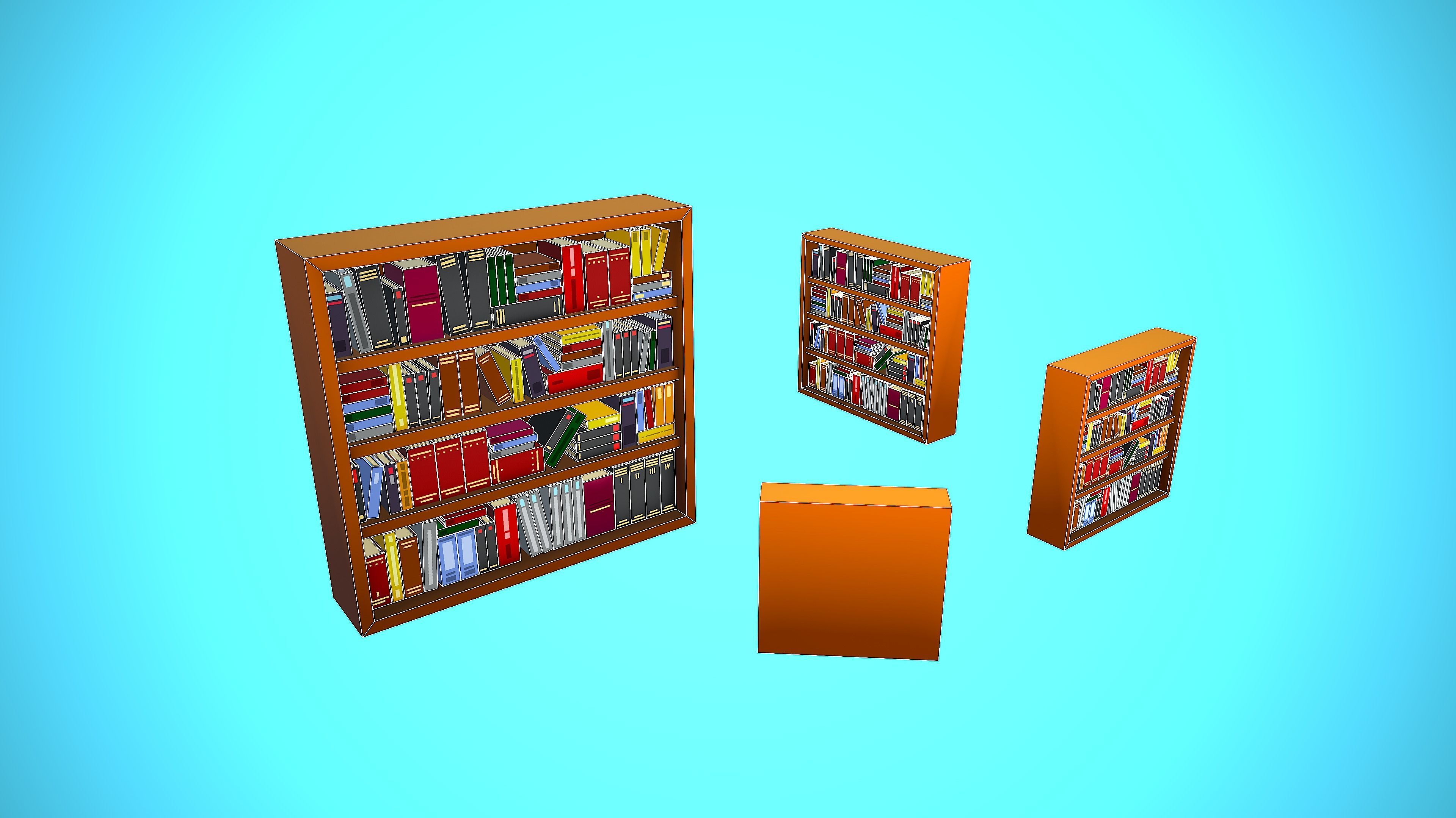 3D model BOOKSHELF CARTOON STYLIZED VR / AR / low-poly | CGTrader