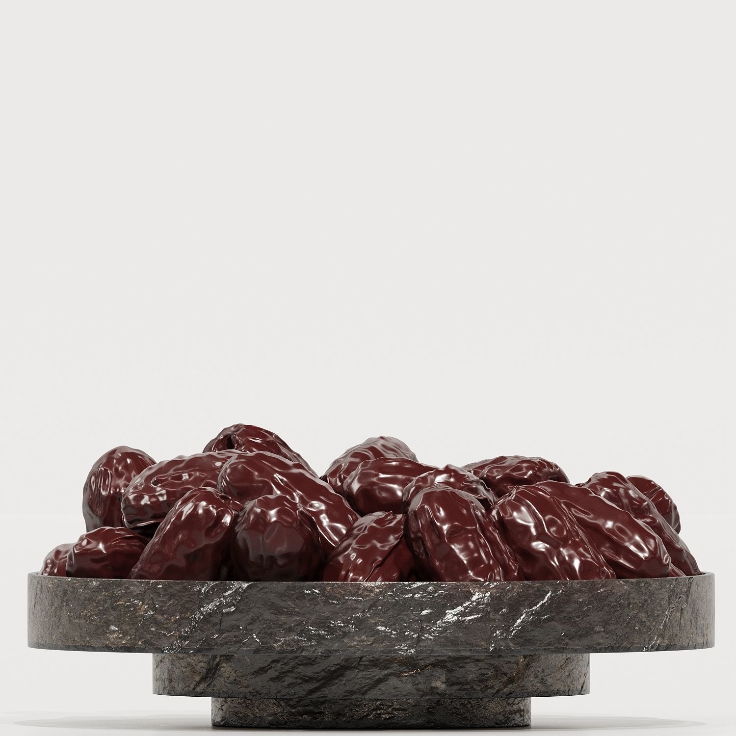 Low Glass Bowl Centerpiece with Arabic Persimmons 3D model | CGTrader