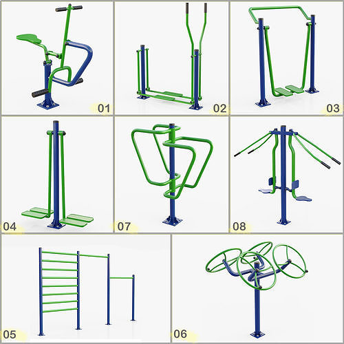 Realistic Outdoor Gym set 3D model | CGTrader