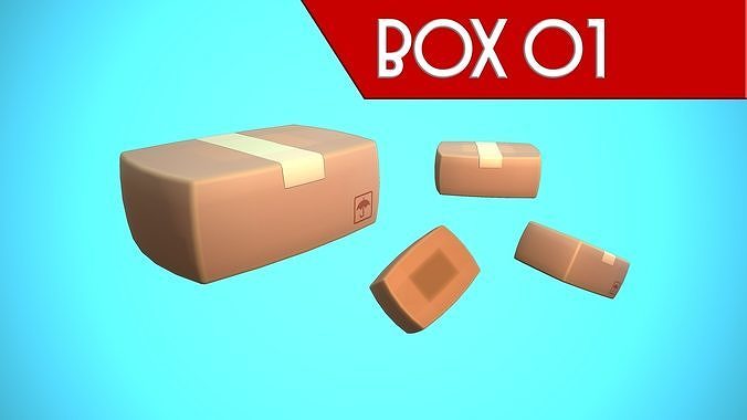 3D model BOX 01 CARTOON STYLIZED VR / AR / low-poly | CGTrader