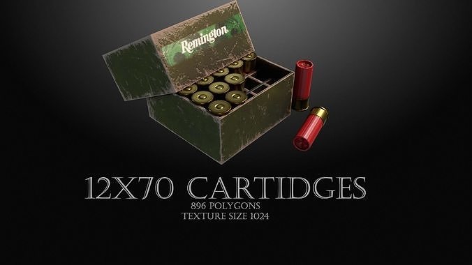 3D model 12x70 shot shells VR / AR / low-poly | CGTrader