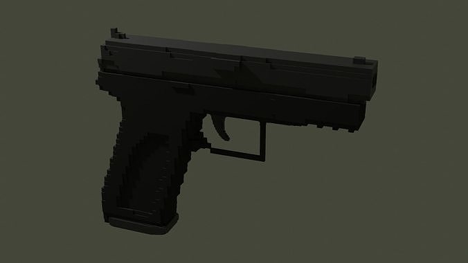 3D model Voxel 3D gunblack Glock 9mm animated VR / AR / low-poly | CGTrader