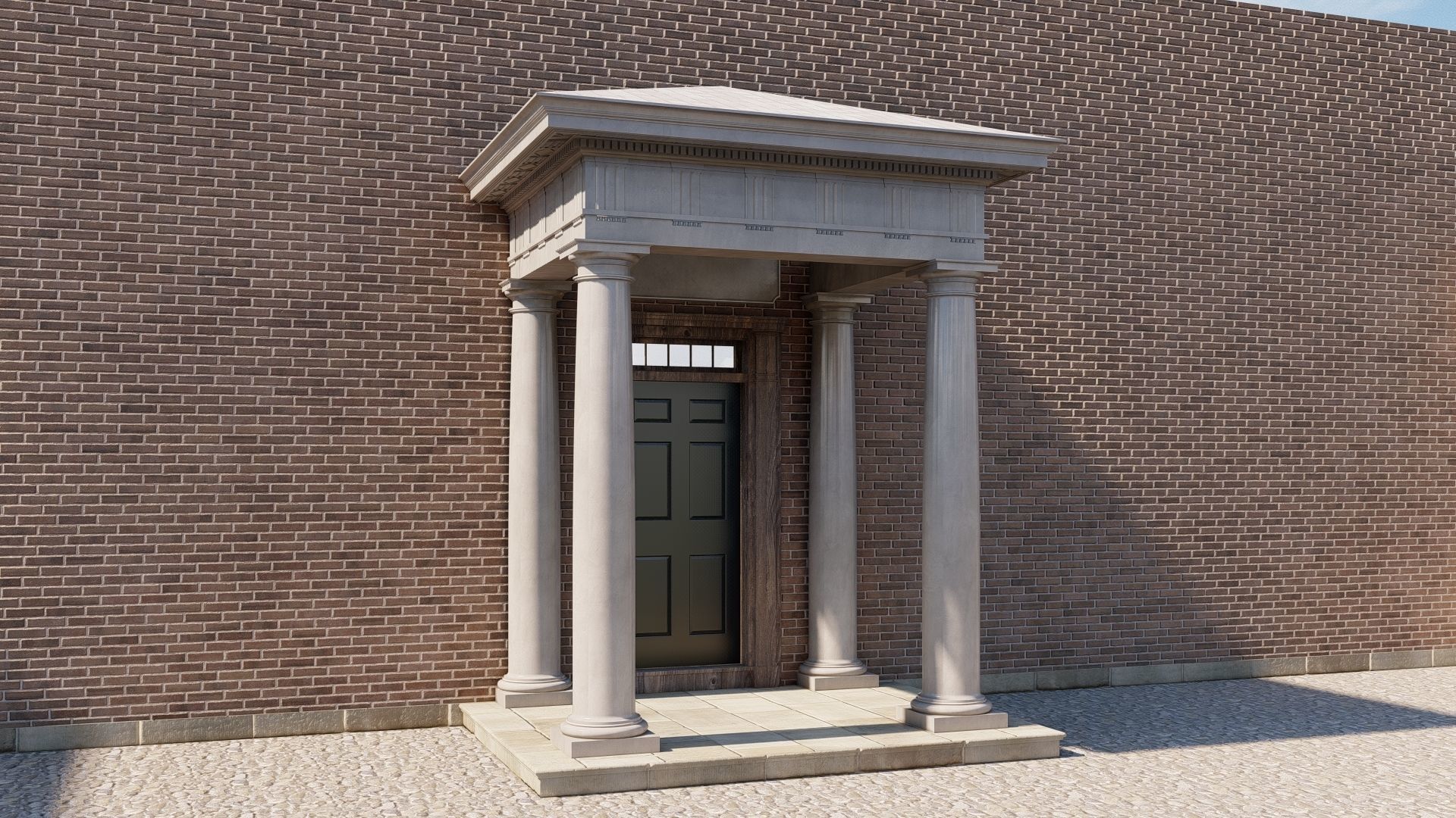 Portico Entrance Porch Door Surround with Doric Column 3D model 3D ...