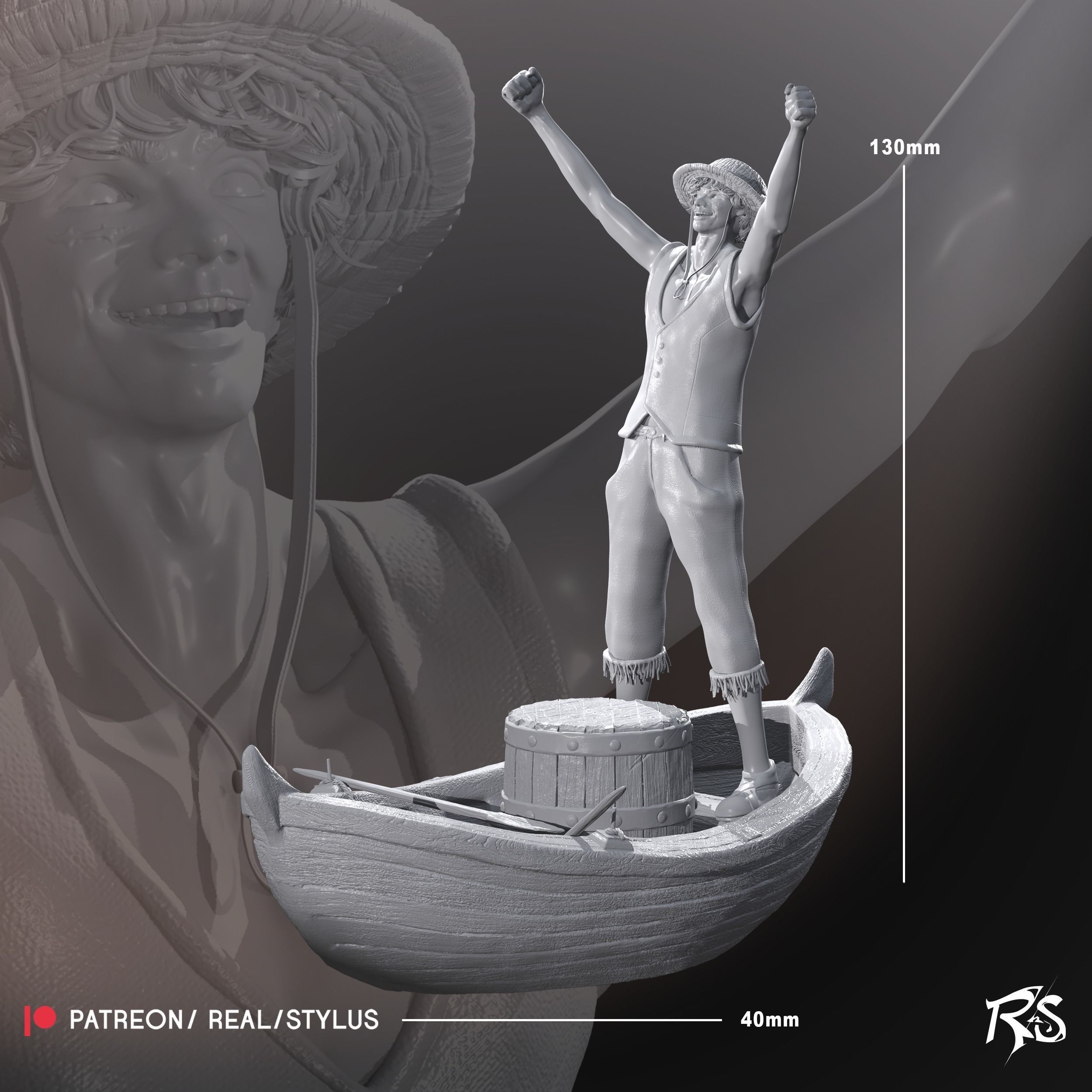 Luffy Live Action - 3D Print - One Piece Realistic 3D model 3D ...