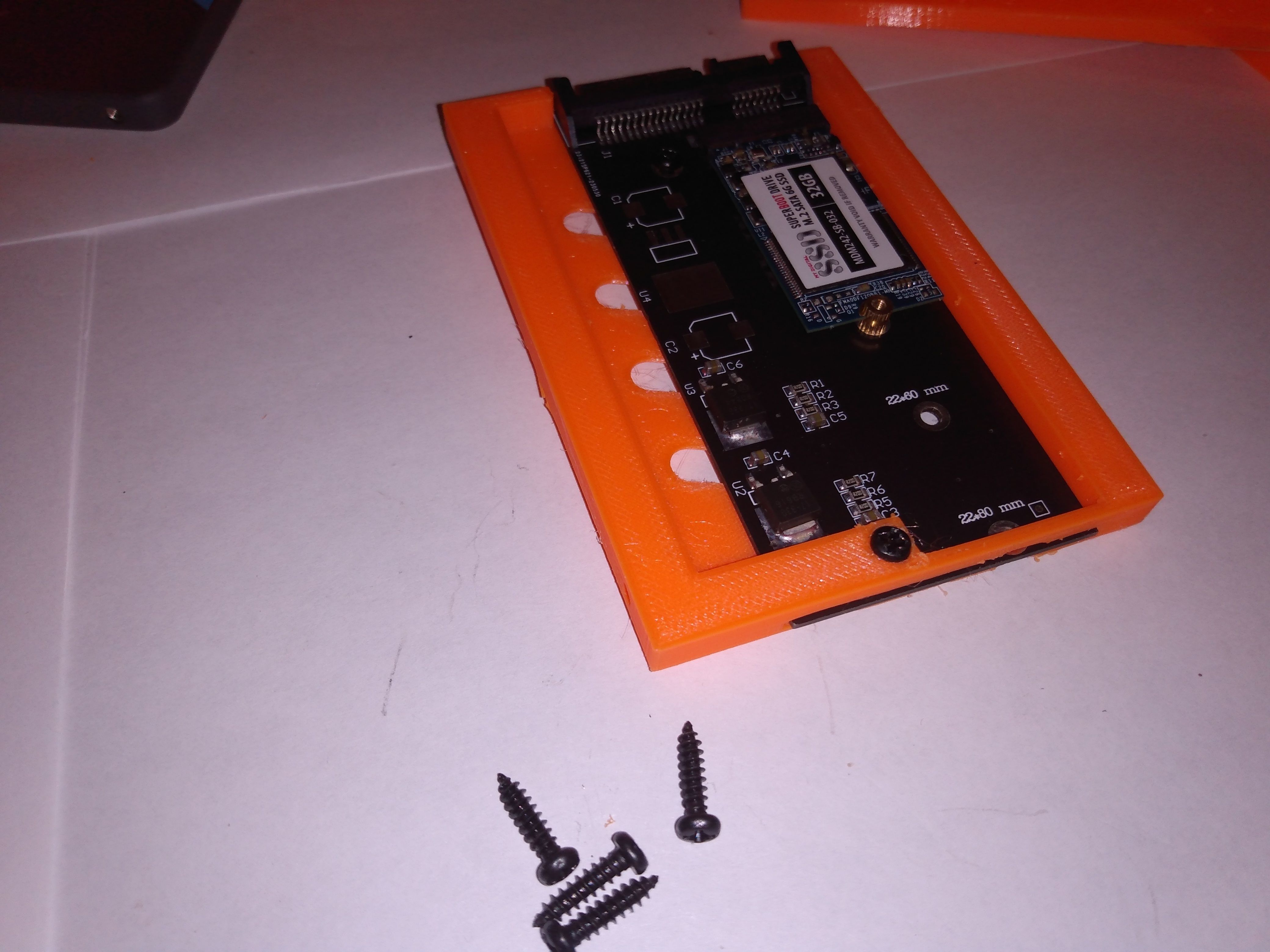 M 2 SSD to 2 and a half inch drive adapter caddy 3D model 3D printable ...