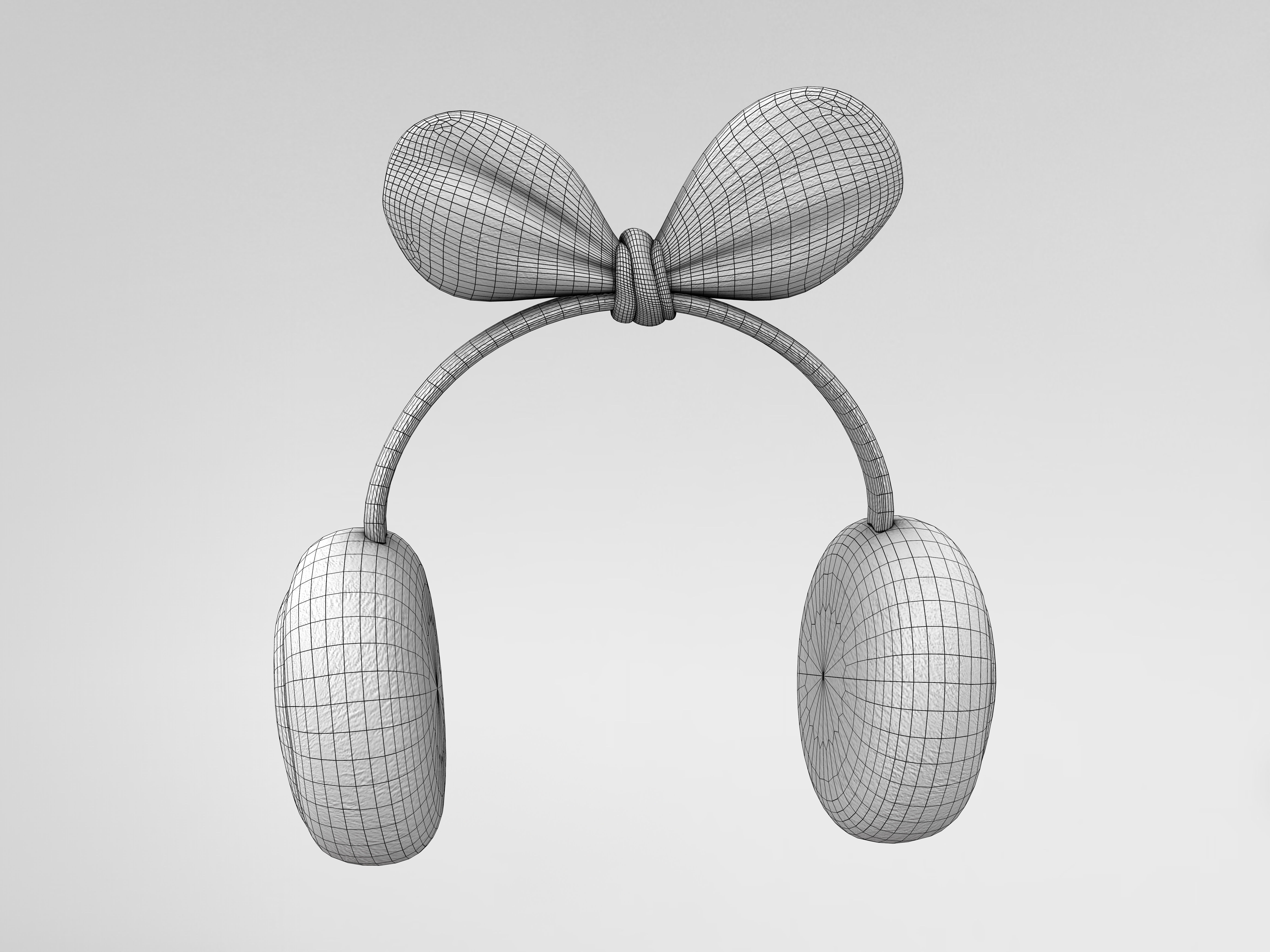 3D model Ear Puffs with Bow VR / AR / low-poly | CGTrader