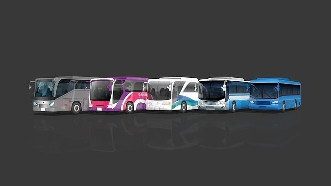 3D model Lowpoly Bus - Buses VR / AR / low-poly | CGTrader