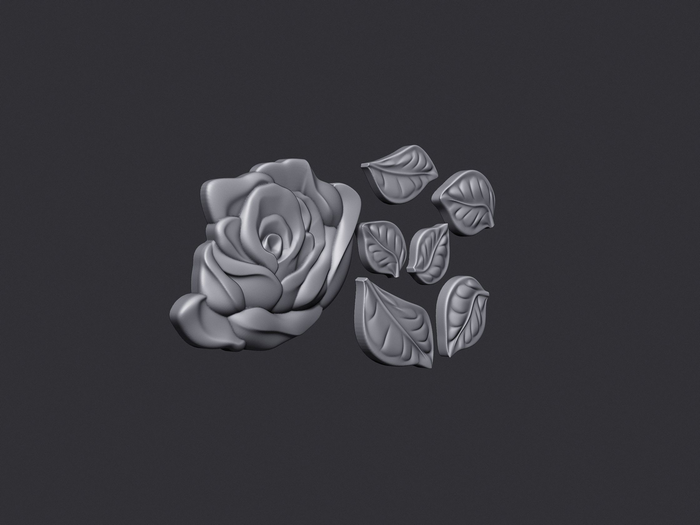 Rose Bas Relief 3D model 3D printable | CGTrader