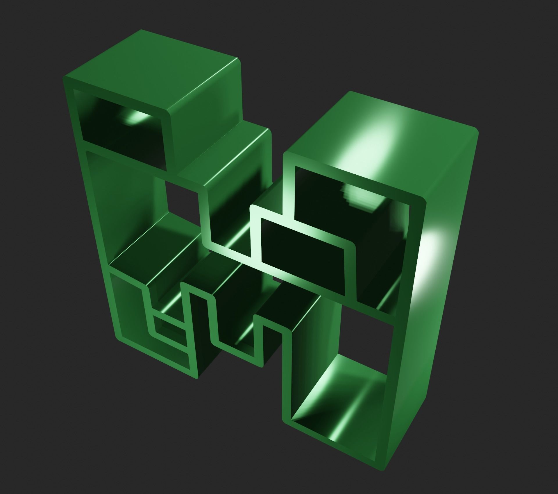 bookshelf minecraft 3D model 3D printable | CGTrader