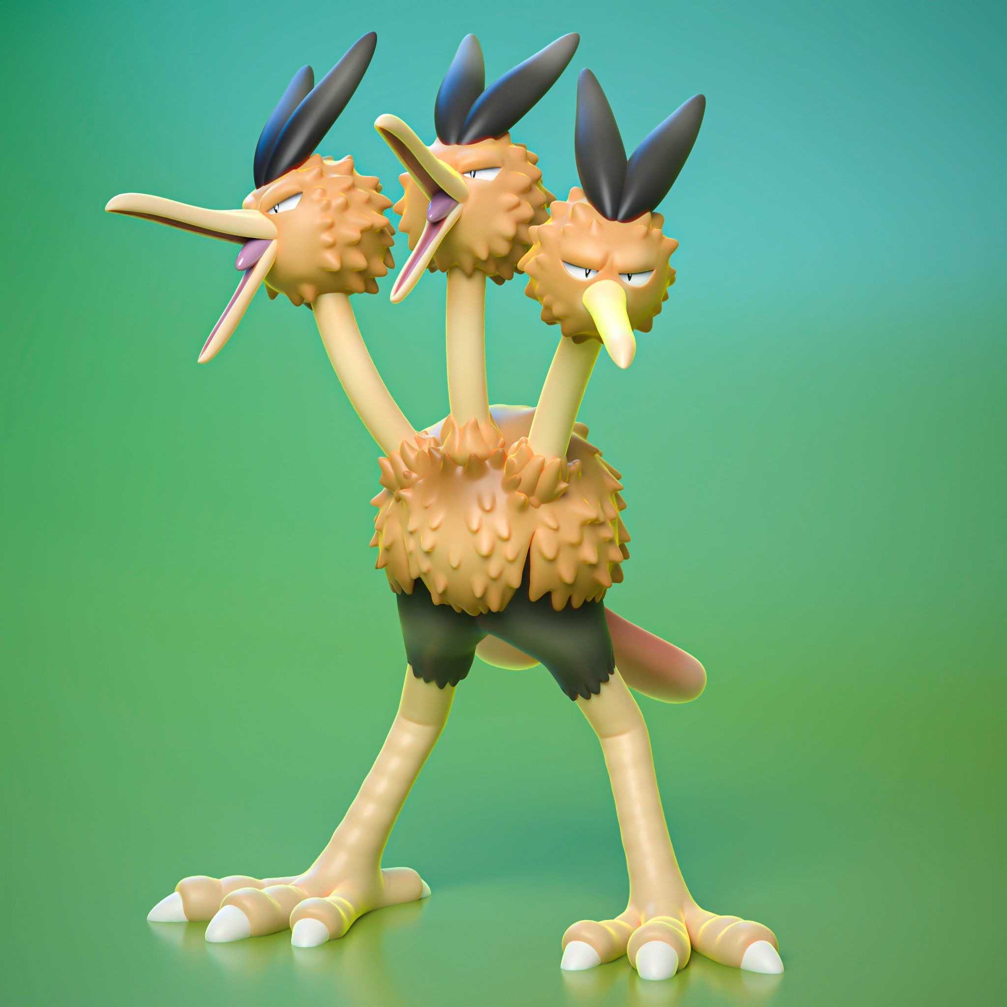 DODRIO POKEMON 3D model 3D printable | CGTrader