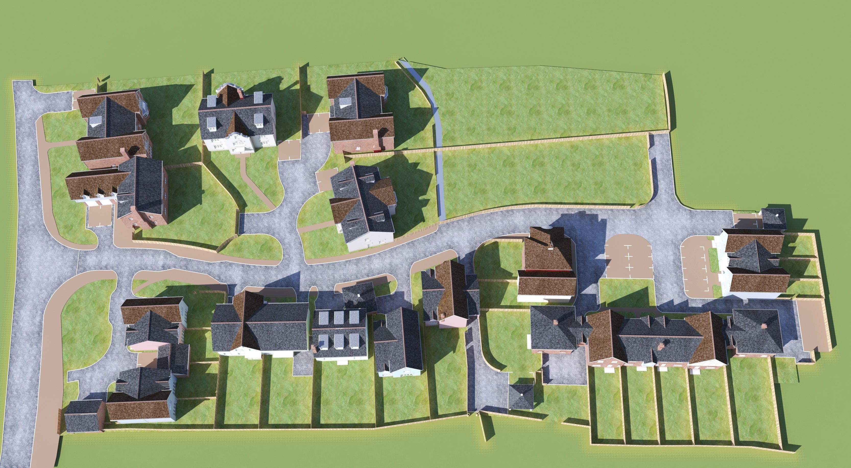 UK country neighborhood 3D model | CGTrader