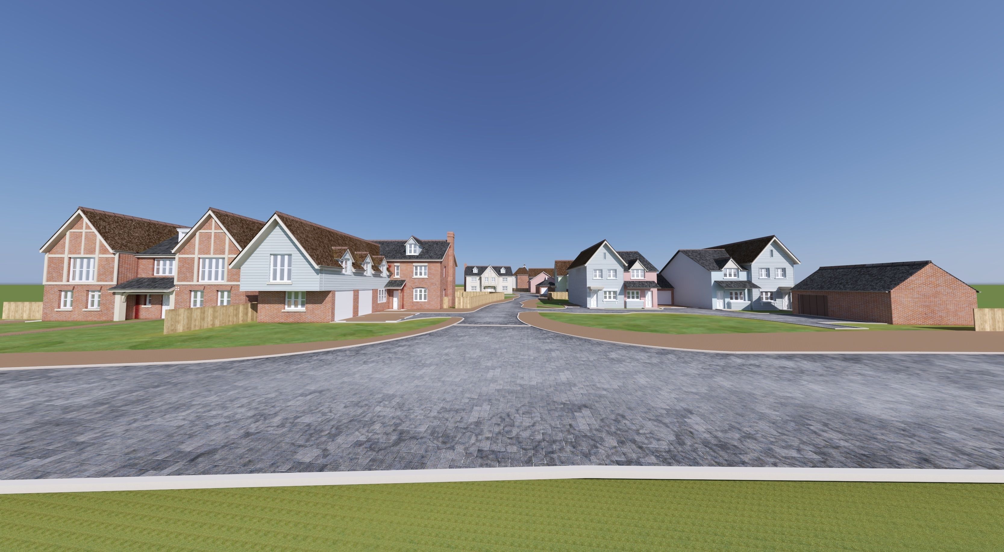 UK country neighborhood 3D model | CGTrader