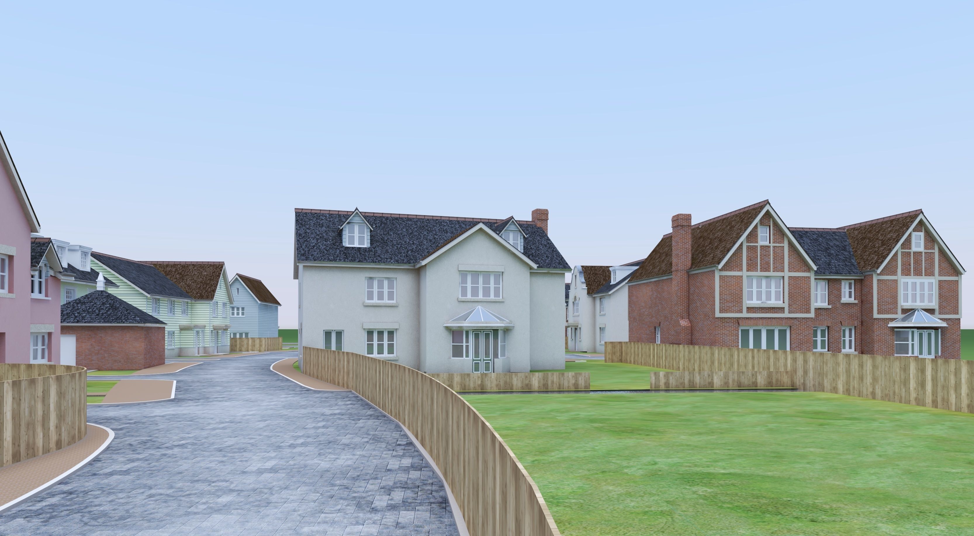 UK country neighborhood 3D model | CGTrader