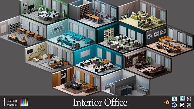 3D model Office rooms VR / AR / low-poly | CGTrader
